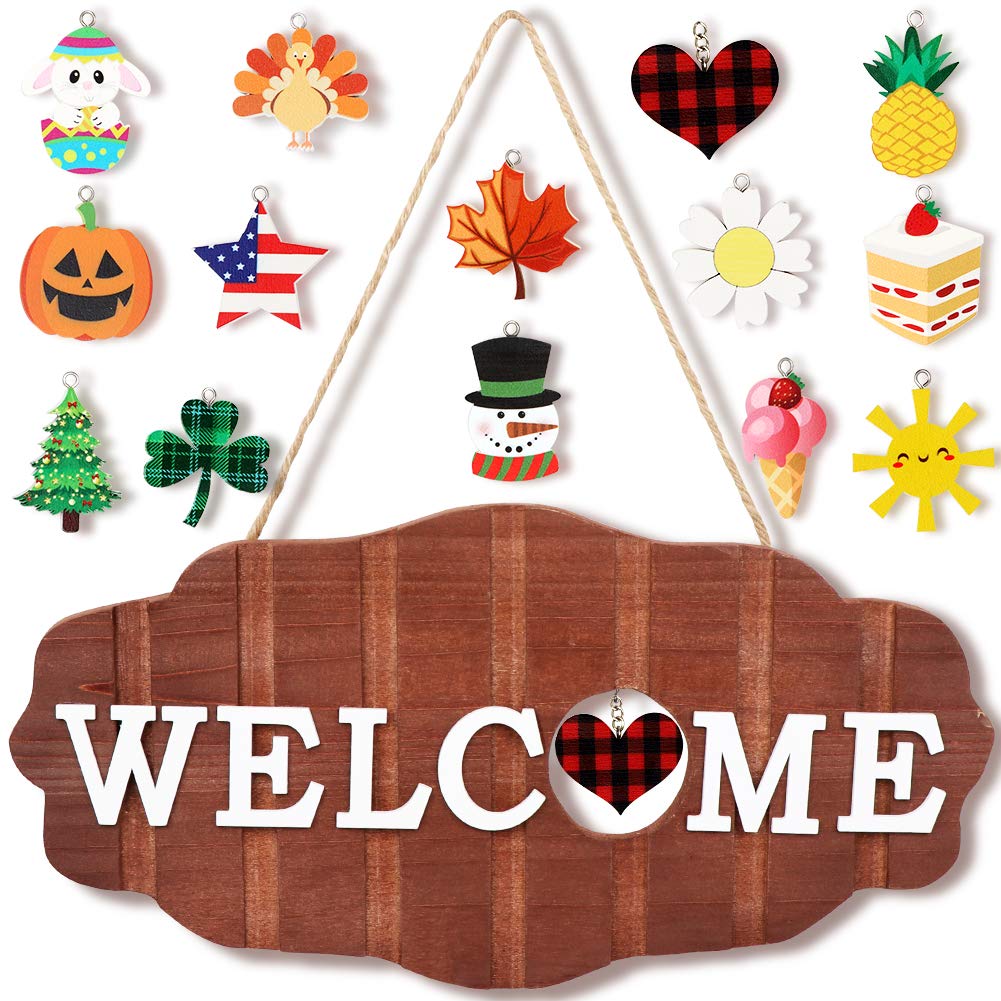Buy OurWarm Interchangeable Seasonal Welcome Sign Front Door Decor buy-ourwarm-interchangeable-seasonal-welcome-sign-front-door-decor