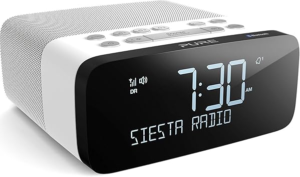 Pure Siesta Rise S DAB+/DAB/FM Digital Radio Alarm Clock with Bluetooth ...