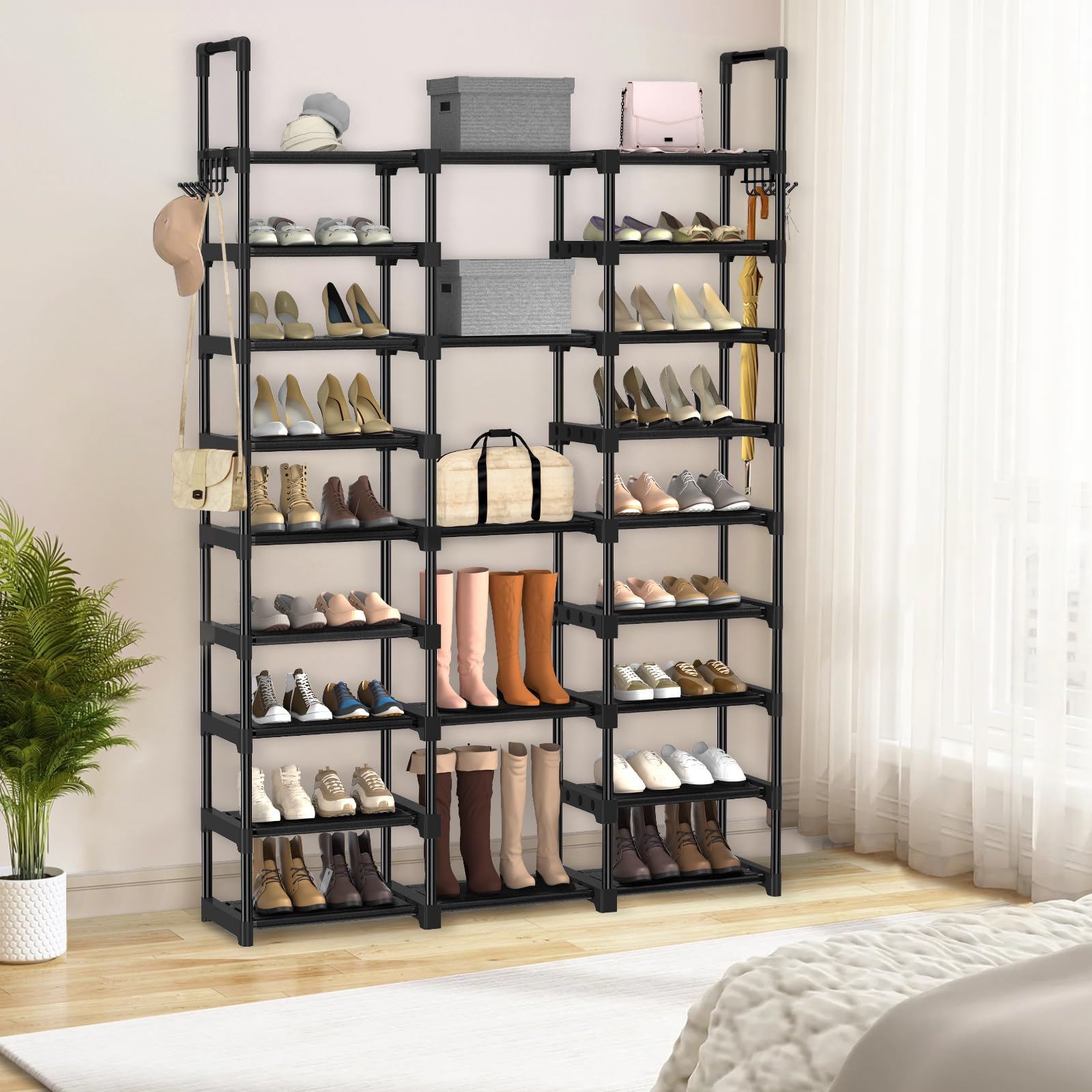 Mua Kayfia 9 Tiers Shoe Rack Shoe Organizer Storage with Non-Woven ...
