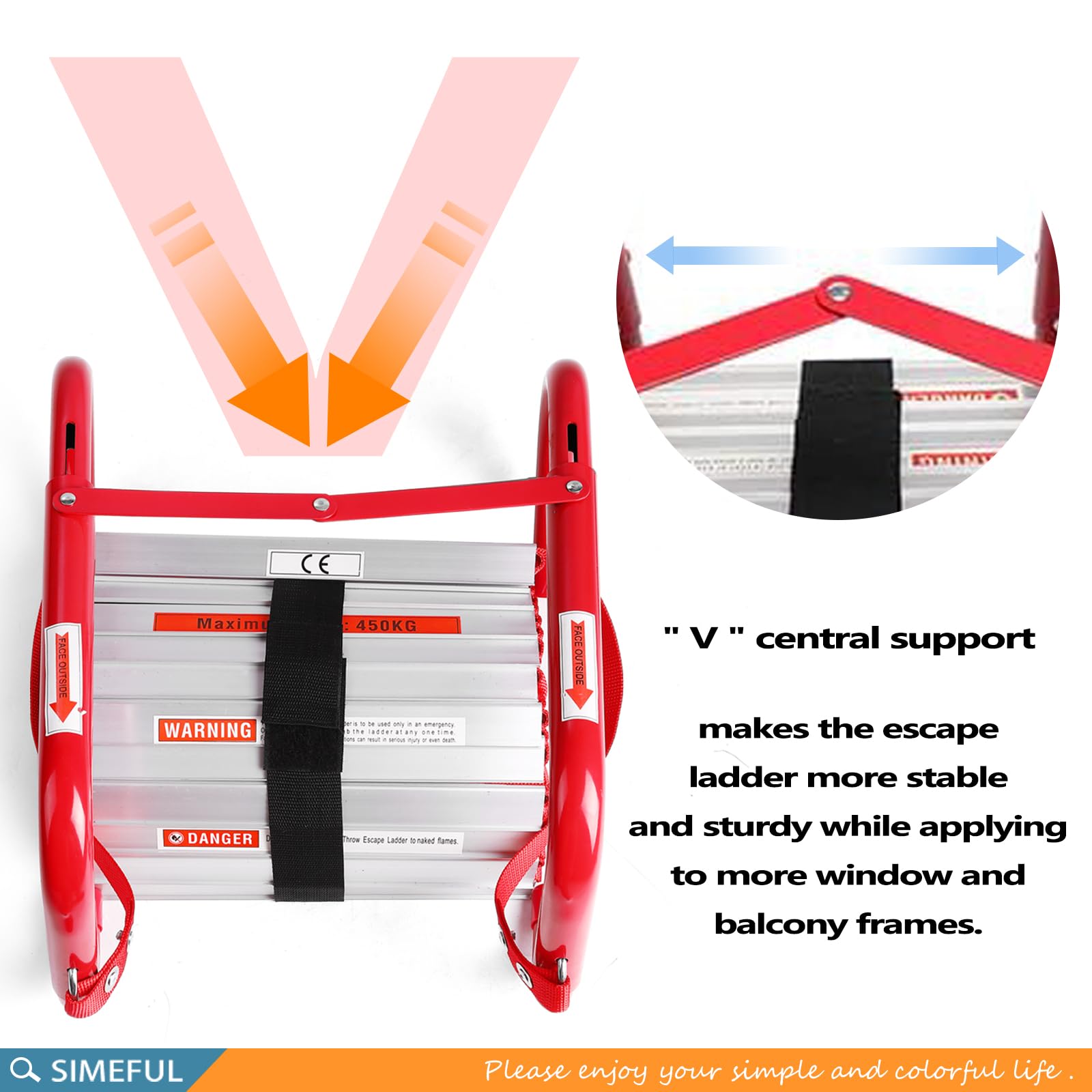 Rescue Ready Ladder Poweka Fire Ladder 4 M With Carabiner, Rope Ladder ...