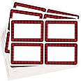 Amazon.com : Nezyo 200 Pcs 2 x 3 Inch Buffalo Plaid Name Tags Self ...