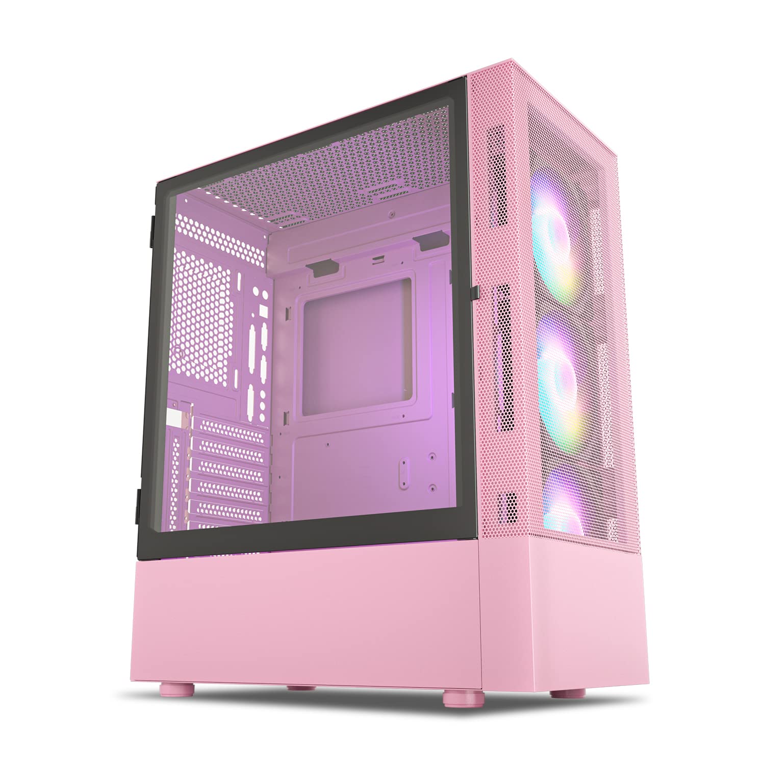 Mua Vetroo A03 Pink Mid-Tower ATX Gaming PC Case, Pre-Installed 3X ARGB ...
