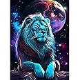 Amazon.com: SENQAO Lion Diamond Painting Kits for Adults, Black Lion ...