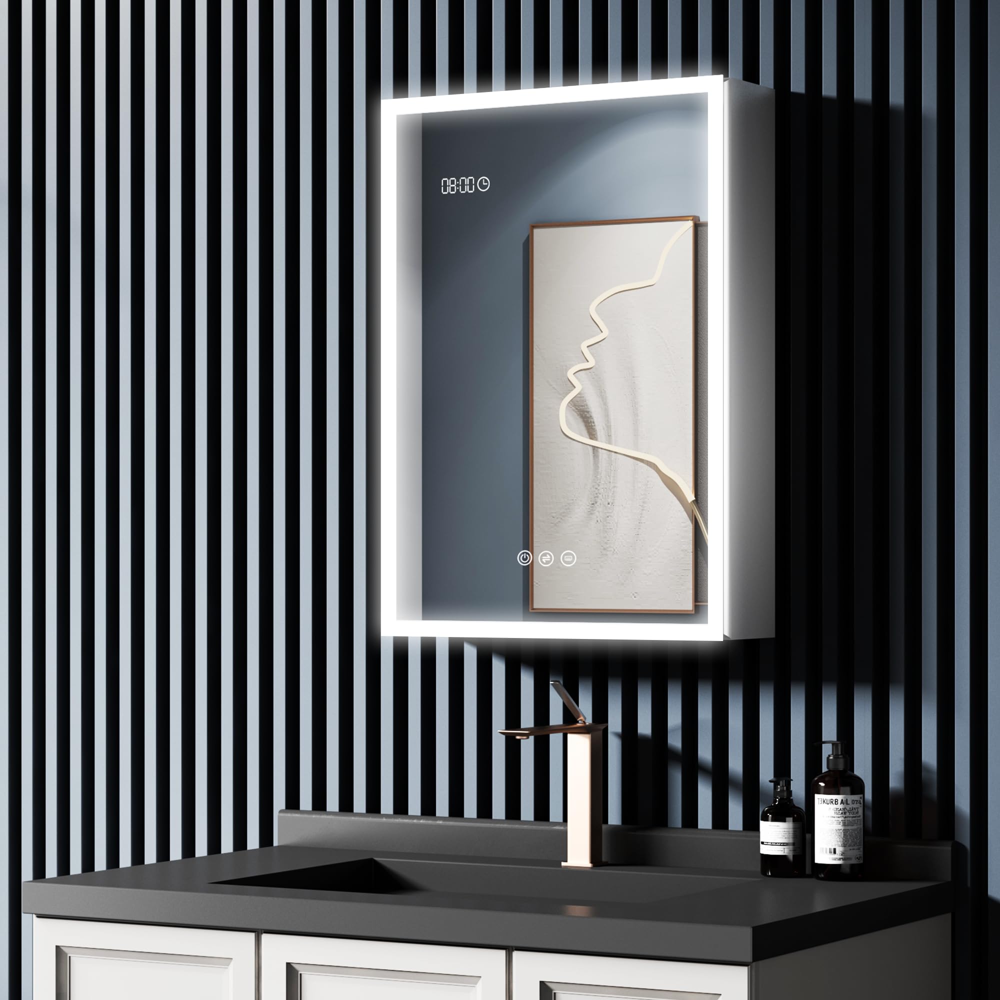 Mua Bathroom Medicine Cabinet with Lights, 20×28 Inch LED Medicine ...