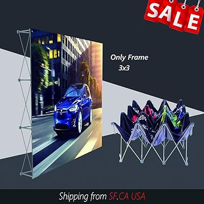 Buy 8x8 3x3 Premium Velcro Tension Fabric Straight Pop Up Display Stand ...