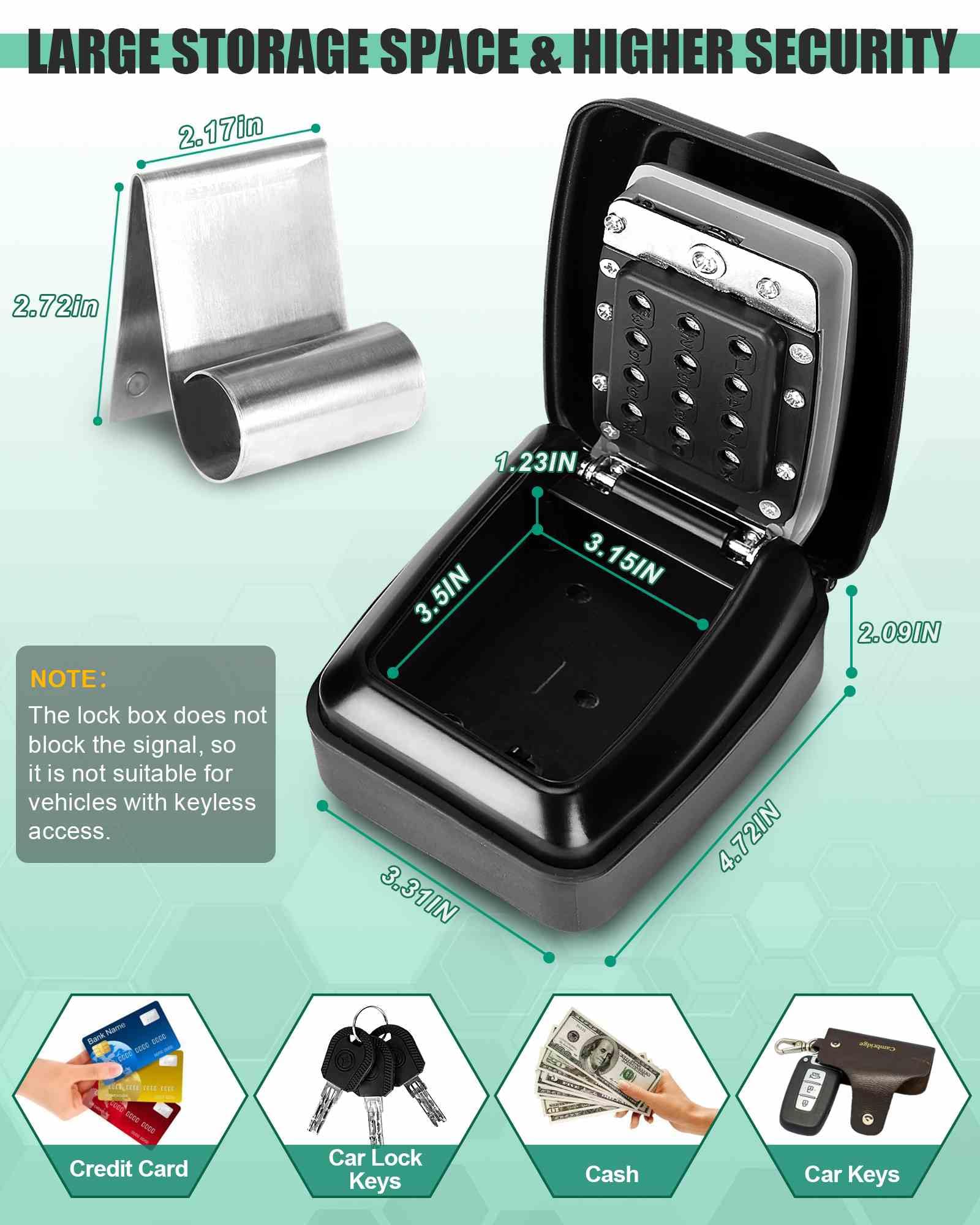 Mua Tevlaphee Car Lock Box Punch Button Combination Car Window Key Safe ...