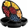 Amazon.com: R-kay 4 Pack, 6 Sectional Black Plastic Serving Trays for ...