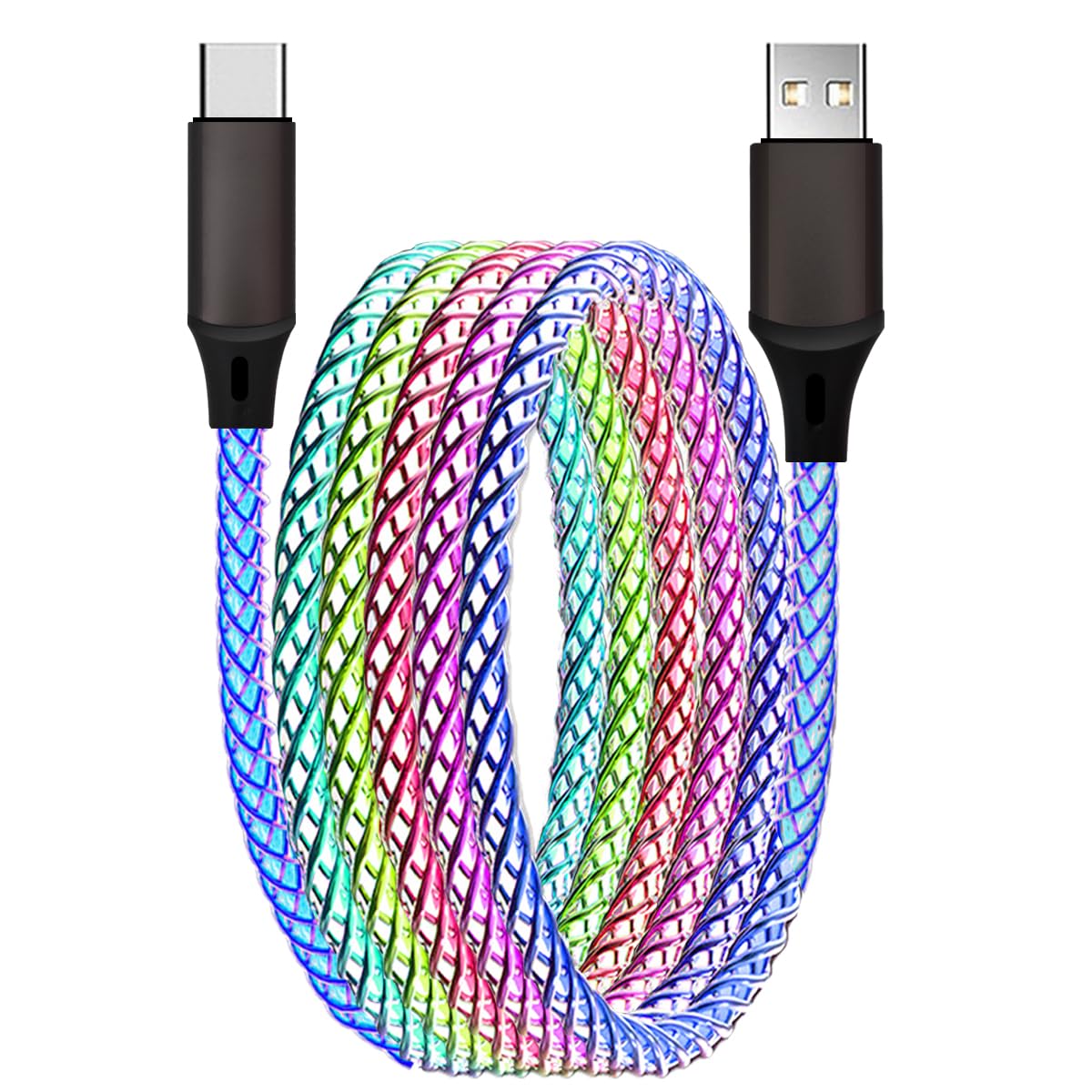Car Carplay Cable for iPhone 15 16 Pro Max/Plus, 5ft RGB Light Up USB A ...