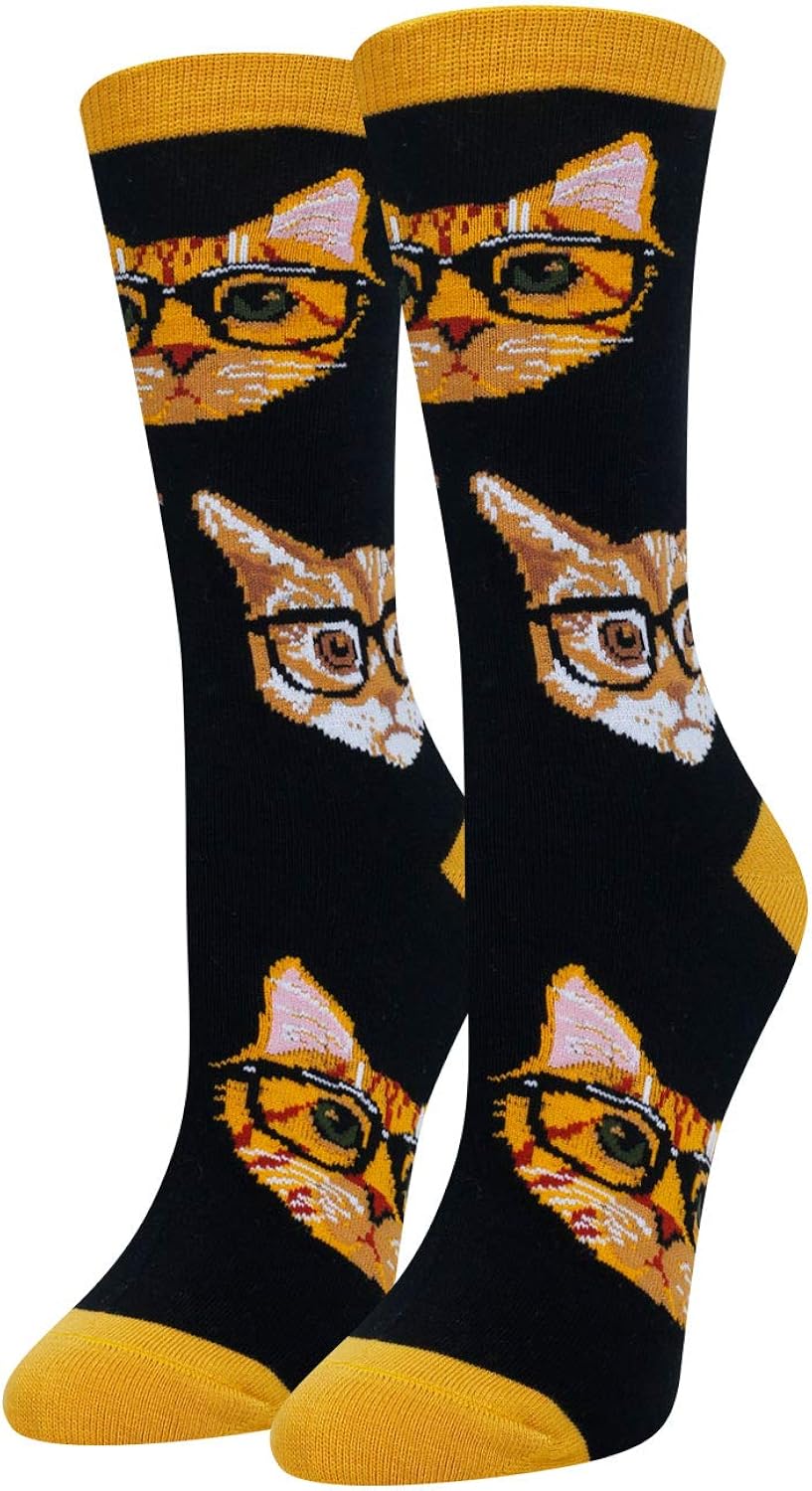 Amazon.com: HAPPYPOP Funny Cat Socks Gifts for Women Girls Cat Lovers ...