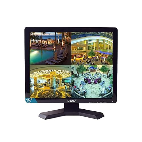 15" CCTV BNC Monitor VGA HDMI AV, 4:3 HD Display LCD Security Screen ...