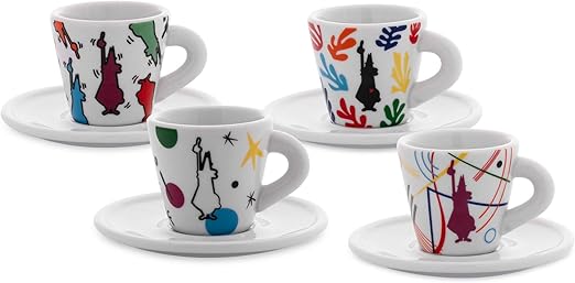 Bialetti Cups 4 x Espresso Art Multi-Coloured: Amazon.co.uk: Kitchen & Home