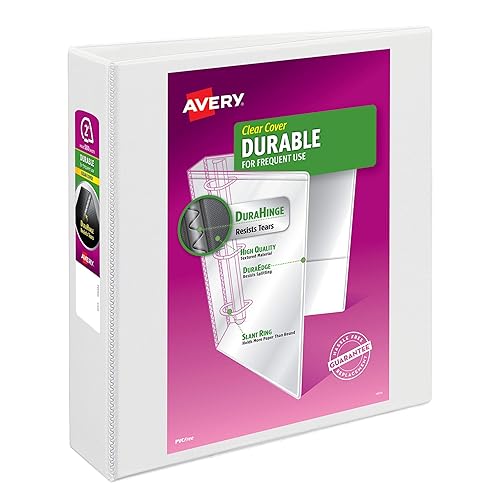 Avery Durable Clear View 3 Ring Binders, 2 Inch EZD Rings, 1 White ...