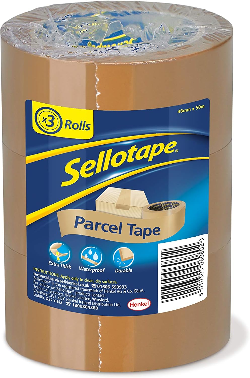 Sellotape Parcel Tape, Brown Tape for Packing, High-Strength Packaging ...
