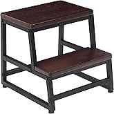 Amazon.com: Wood Bed Side Step Stool for High Beds Adult - 2 Step ...
