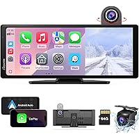 Carpuride W903 Apple Carplay Inalámbrico Portátil & Android Auto con Dash CAM, Pantalla HD IPS ...