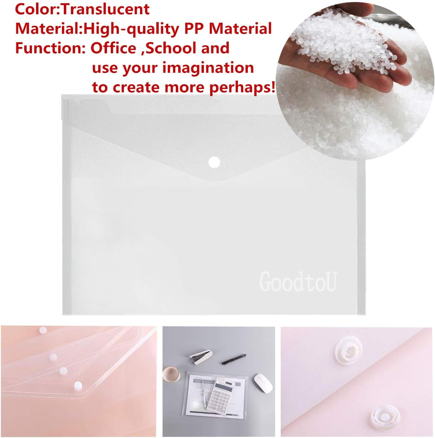 25 Pack Clear Plastic Wallet A4 Folders Plastic Wallets Folders ...