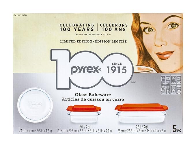 Pyrex 5-piece 100 Years Glass Bakeware Set (Limited Edition) Review
