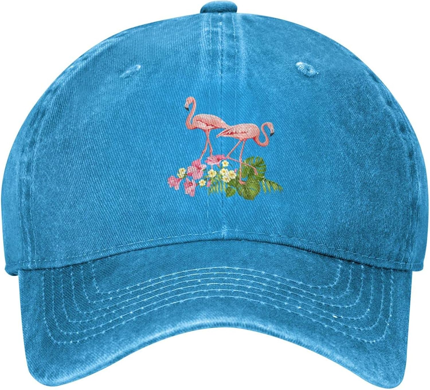 Tropical Flamingo and Flowers Baseball Cap Cotton Cowboy Hat Retro ...