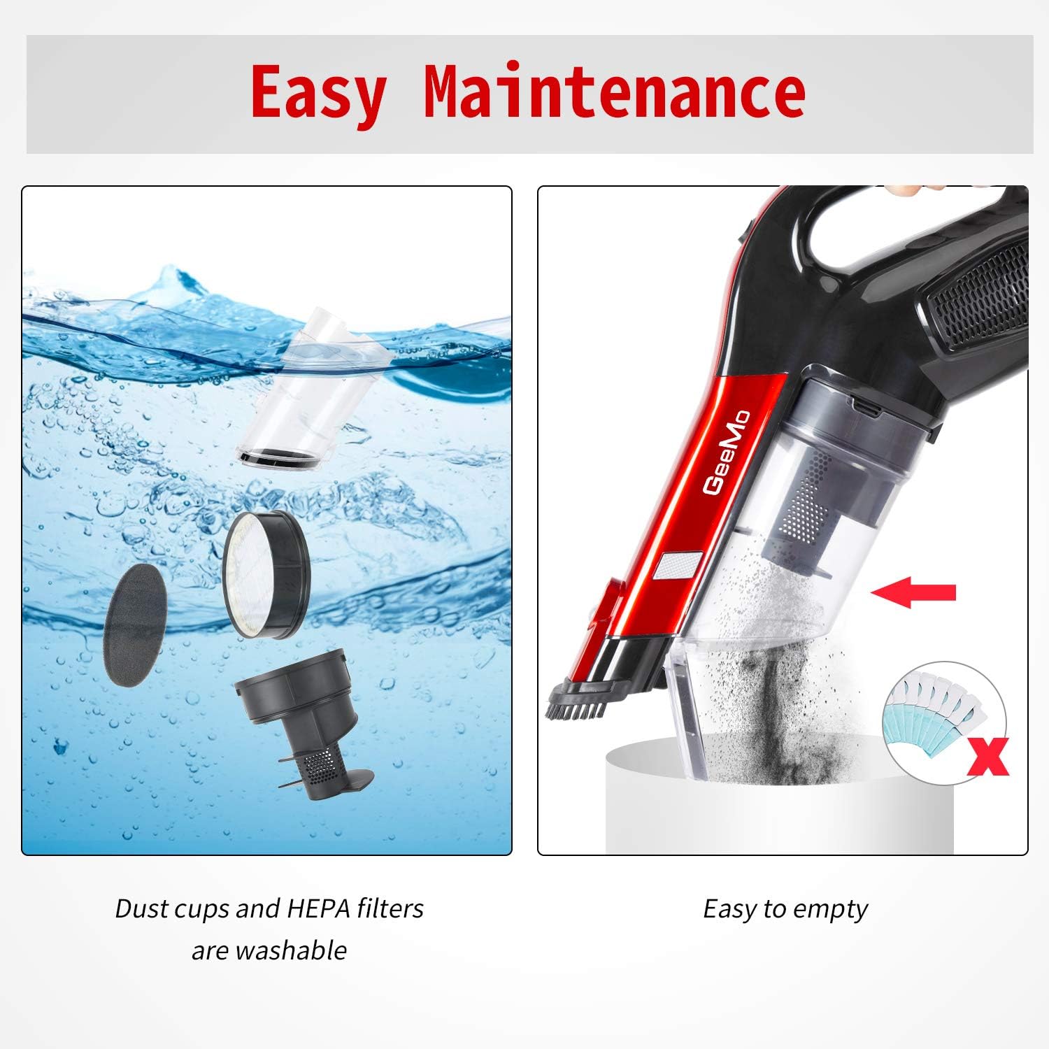 Vacuum Cleaner Corded 17000PA 3 in 1 Stick Vacuum Cleaner with HEPA ...