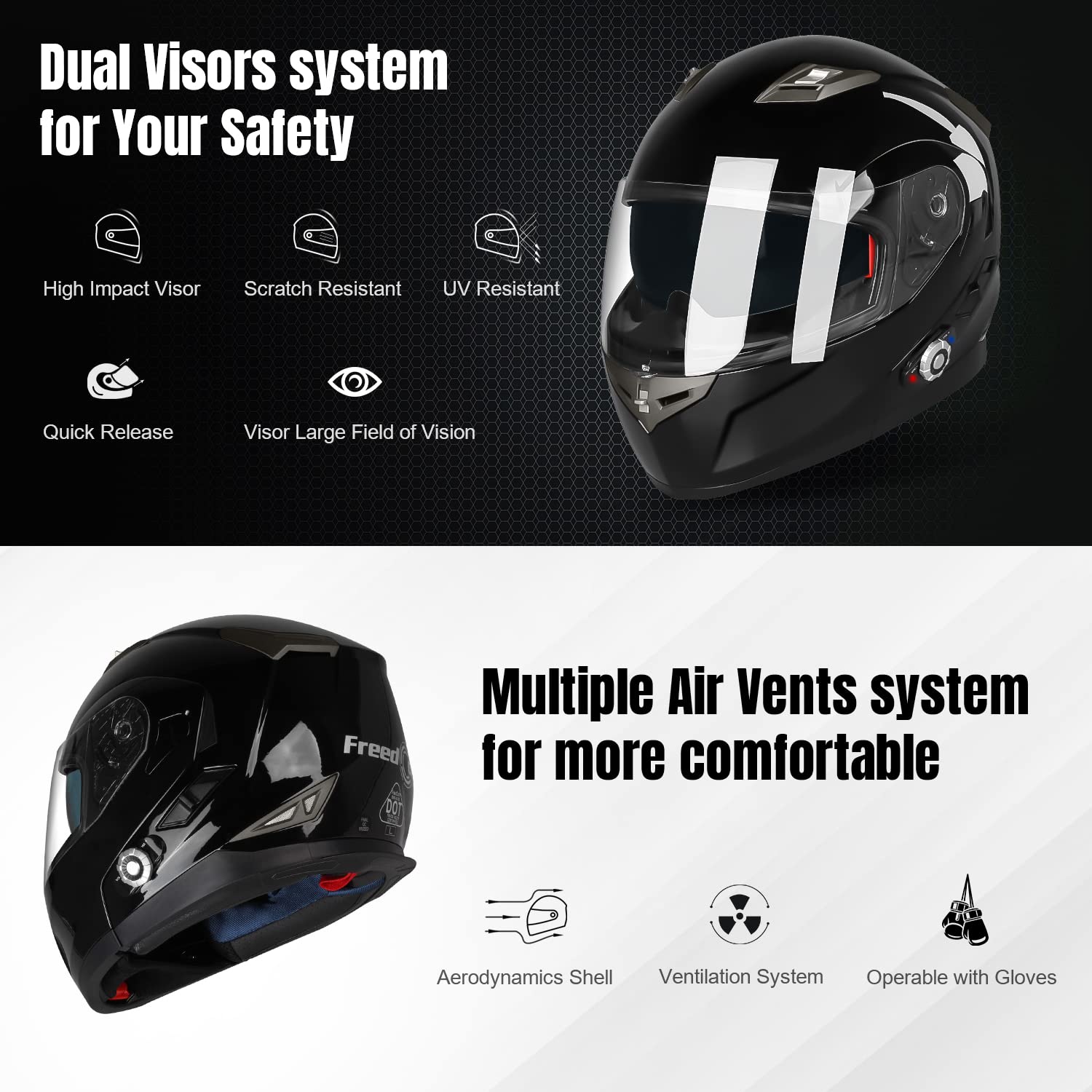 Mua Motorcycle Bluetooth Helmet,Bluetooth Integrated Modular Flip up ...