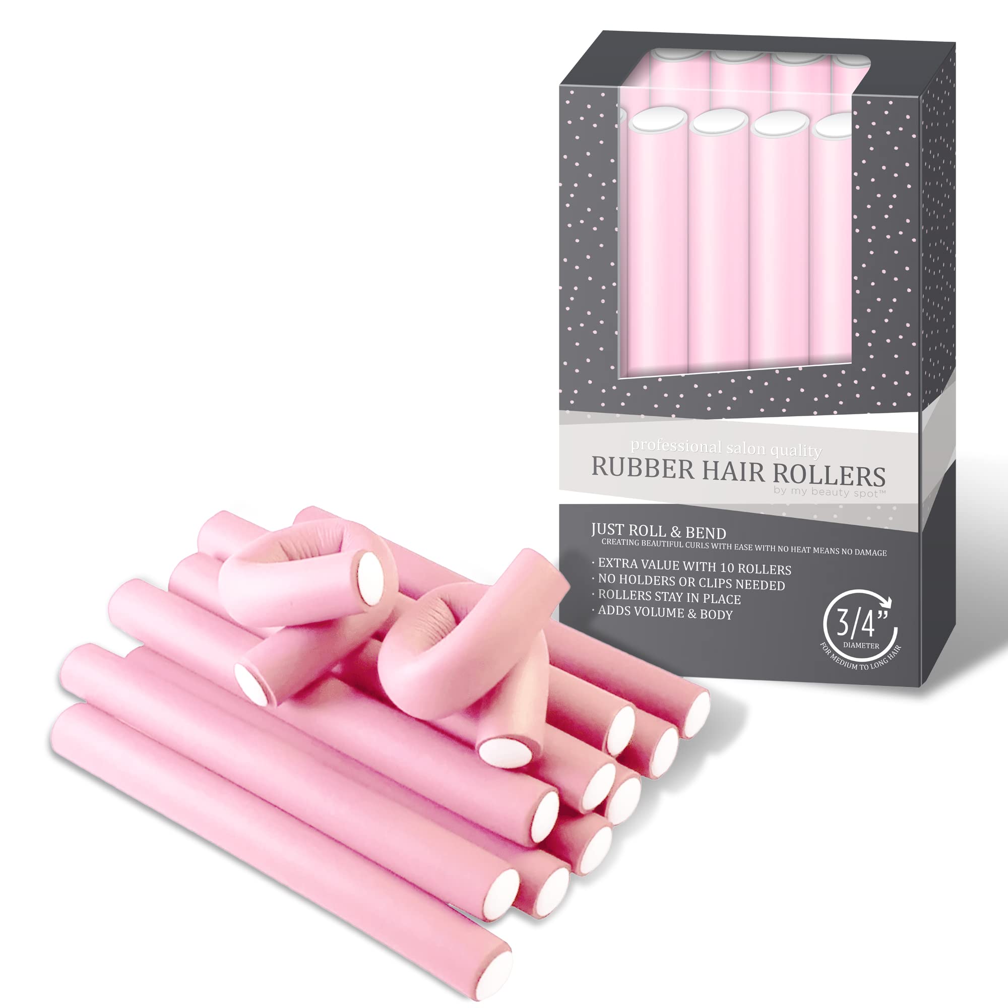 My Beauty Spot Flexi Rods Foam Hair Rollers 3/4" Diameter Professional ...