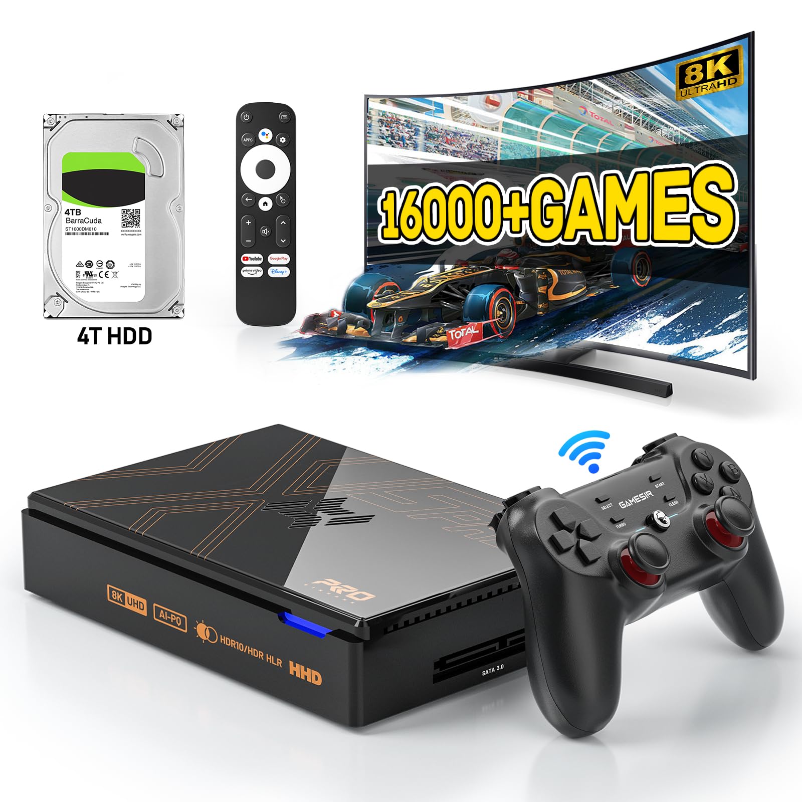 Kinhank Super Console X5 PRO Retro Game Console with 16000+Games,Rock ...