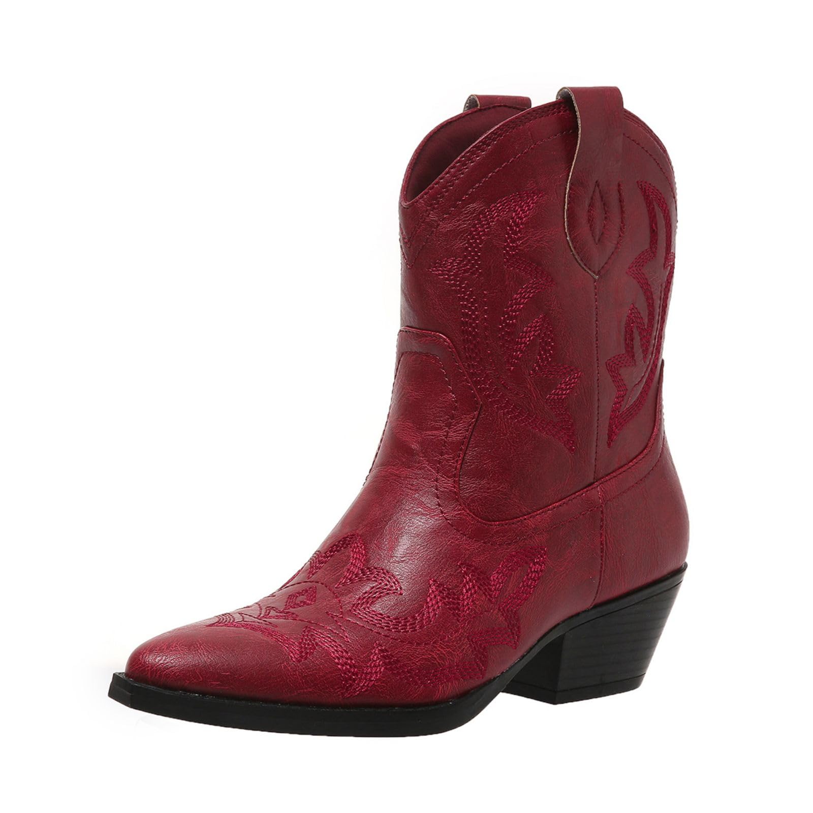 SelRoys Cowboy Boots for Women Ankle Cowgirl Boots Western Pointed Toe ...