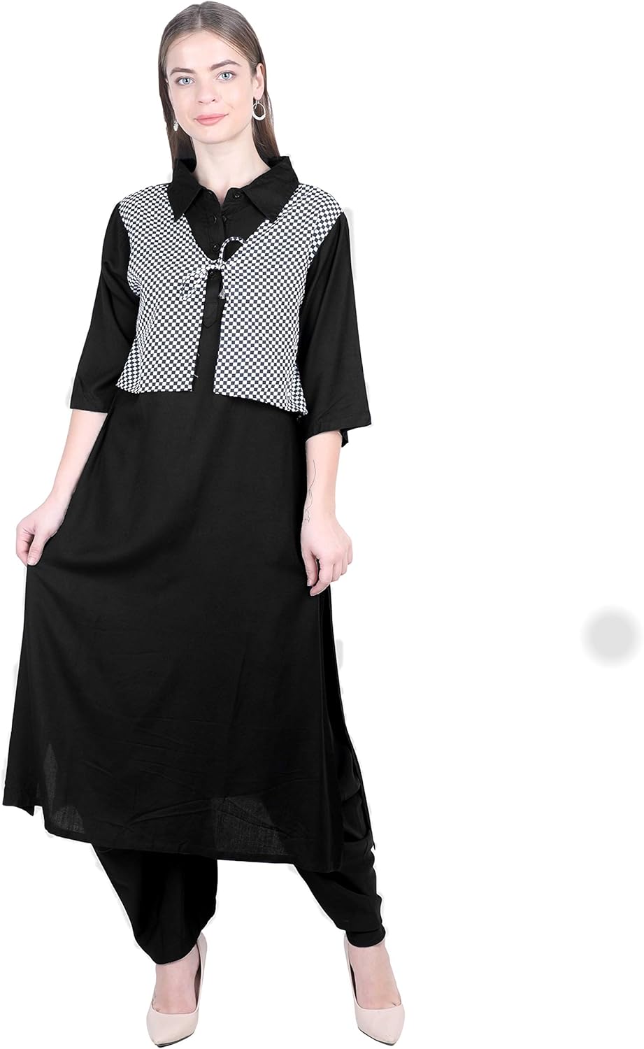 Buy PATRORNA Women Polyester Pathani Kurta Kurti at Amazon.in