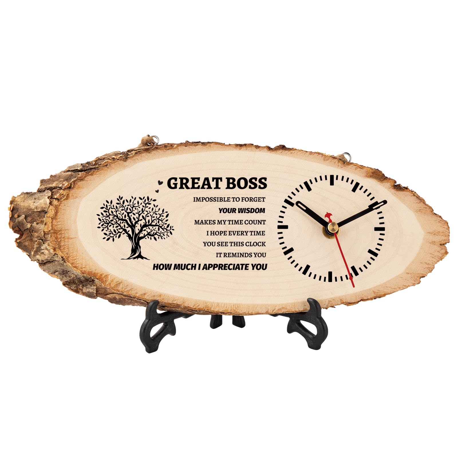 Boss Gifts for Men Wooden Clock, Thank You Boss Appreciation Gifts ...
