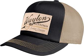Waylon Jennings Men's Patch Trucker Hat Trucker Cap Adjustable Cream at ...