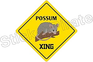 Amazon.com: StickerPirate Possum Crossing Funny Metal Novelty Sign ...