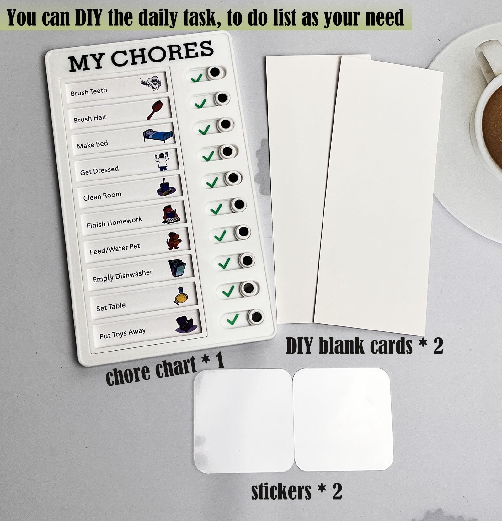 Mua Chore Chart Memo Checklist Board Daily to Do List Planner Check for ...