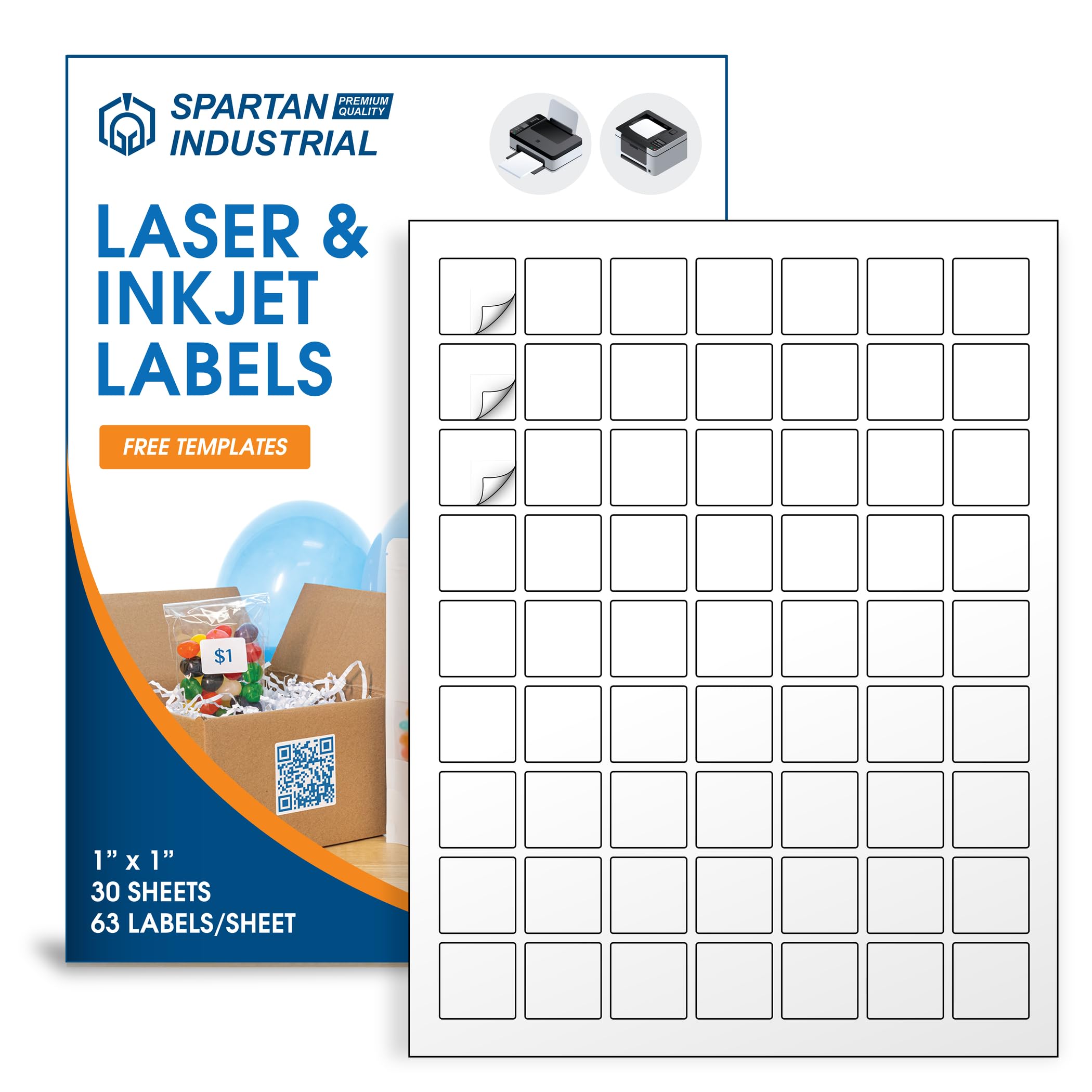 Mua Spartan Industrial Printable Laser and Inkjet Labels - 1" X 1 ...