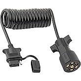 Amazon.com: MECMO 7 Way Blade to 4 Way Flat Trailer Adapter Coiled Wiring Harness 5ft Male 7 Pin ...