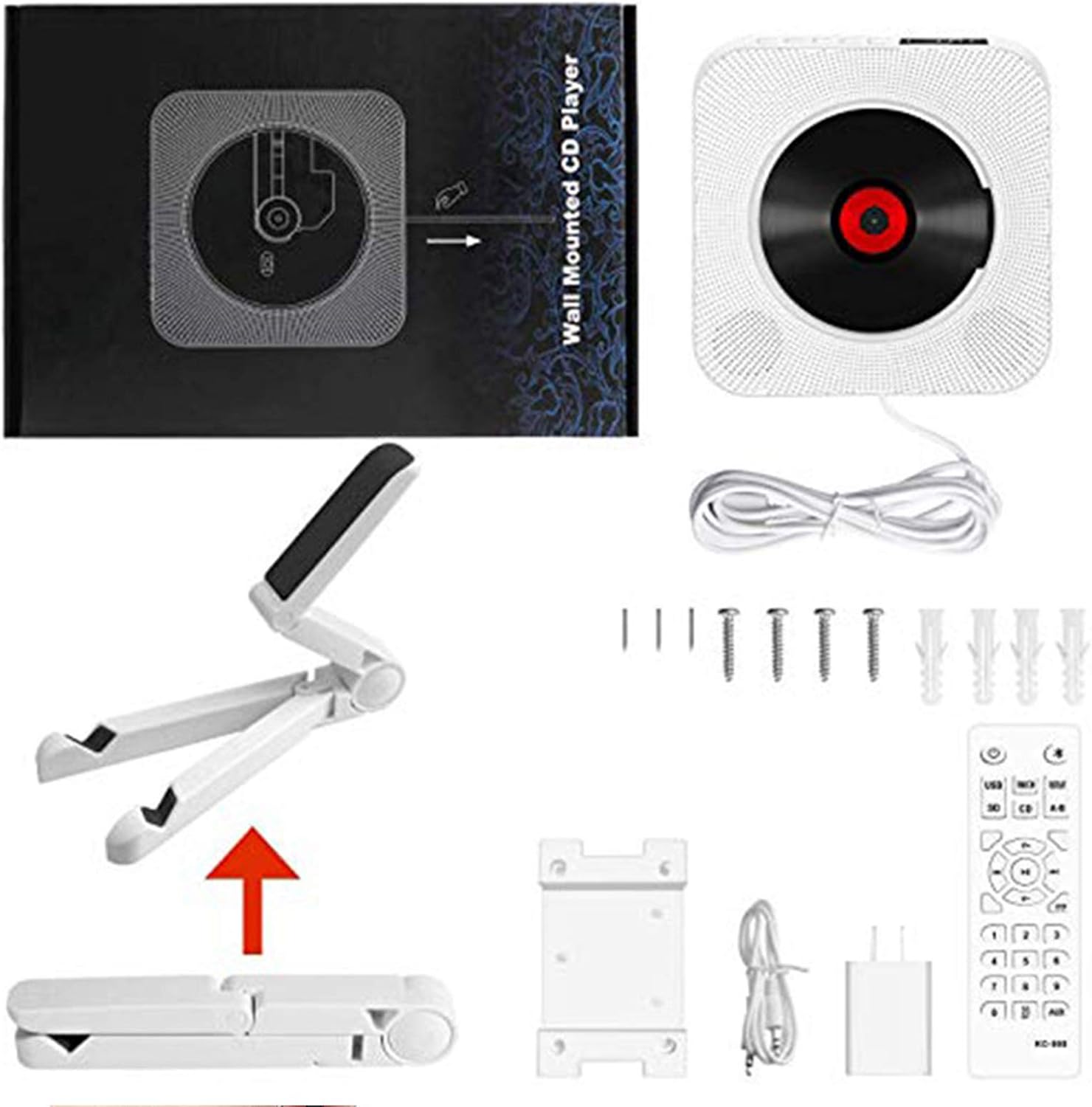 Portable CD Player with Bluetooth HiFi Speakers USB MP3 Music Player ...