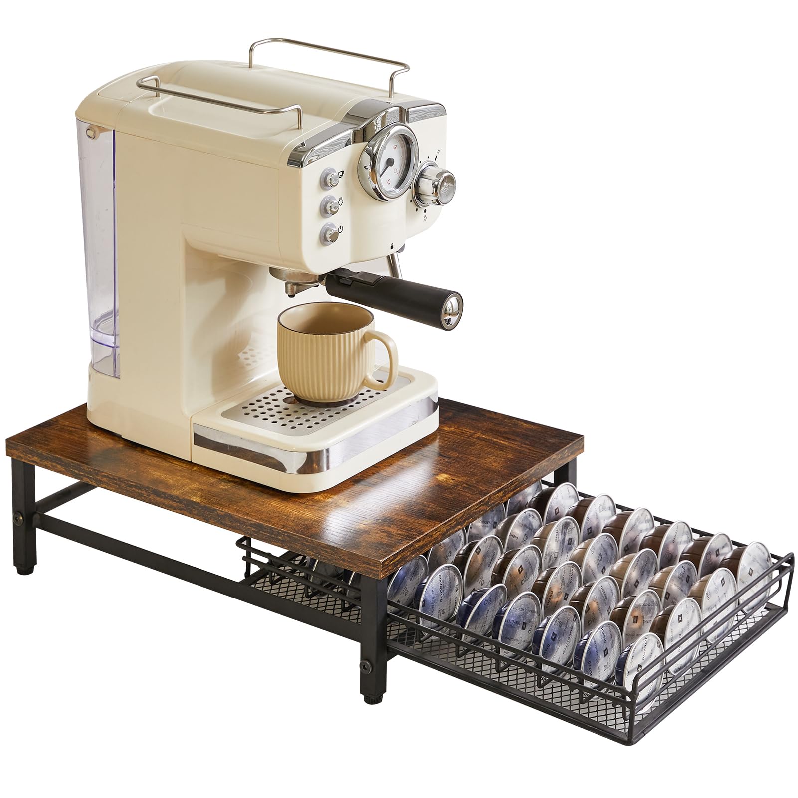 IBUYKE Coffee Pod Drawer Holder for Nespresso, 40 Capacity Capsule Pods ...