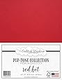 Amazon.com: Red Hot Red Cardstock Paper - 8.5 x 11 inch 65 lb. Cover ...
