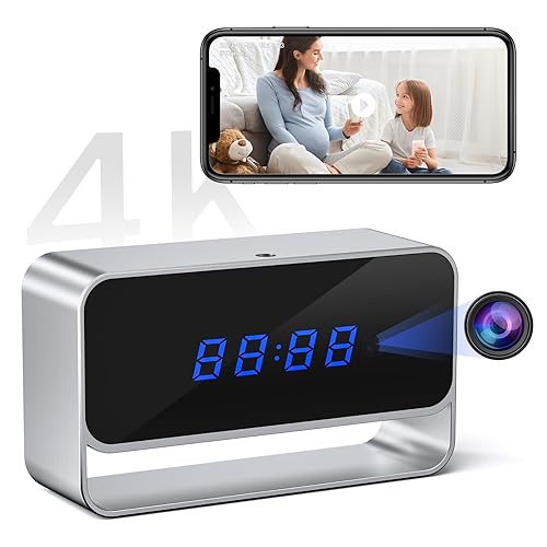 VivaSync WiFi Spy Camera Clock, Full HD 4K Hidden Camera with Night ...