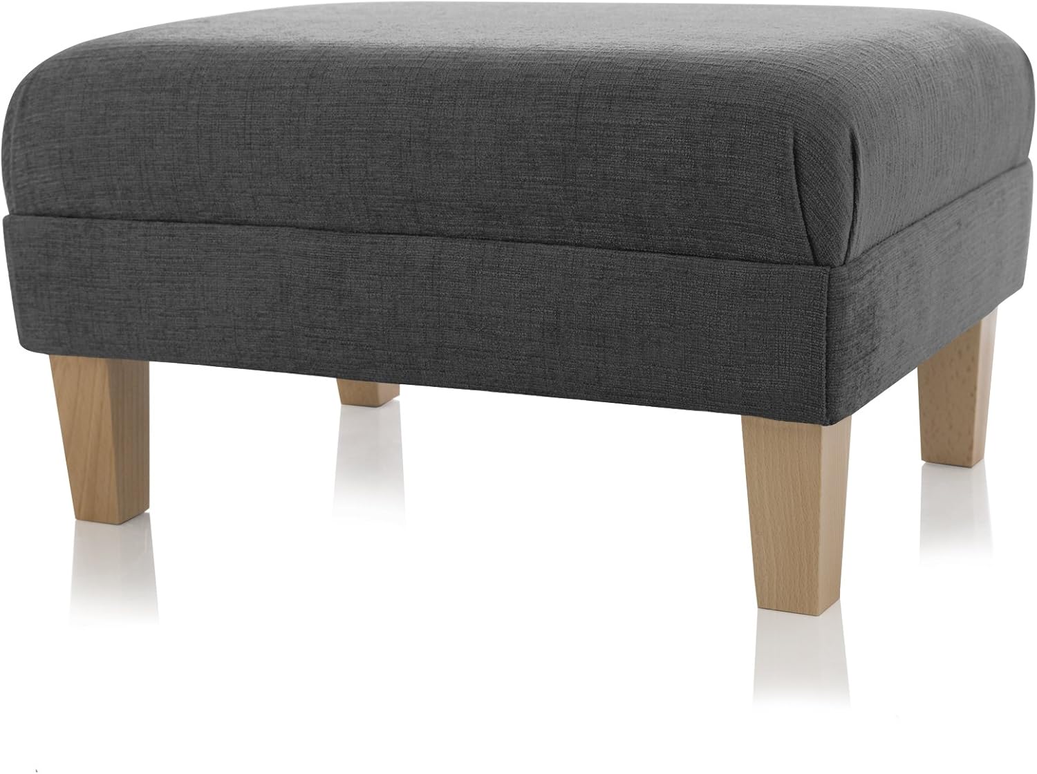 Vale Footstools Rectangular Footstool, Chenille Fabric Footrest With ...