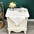 Amazon.com: NEWISHER Rustic Farmhouse Embroidered Small Square Tablecloth Jacquard Striped Table ...