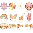 Amazon.com: Colarr 60 Pieces Groovy Retro Hippie Boho Party Cutouts ...