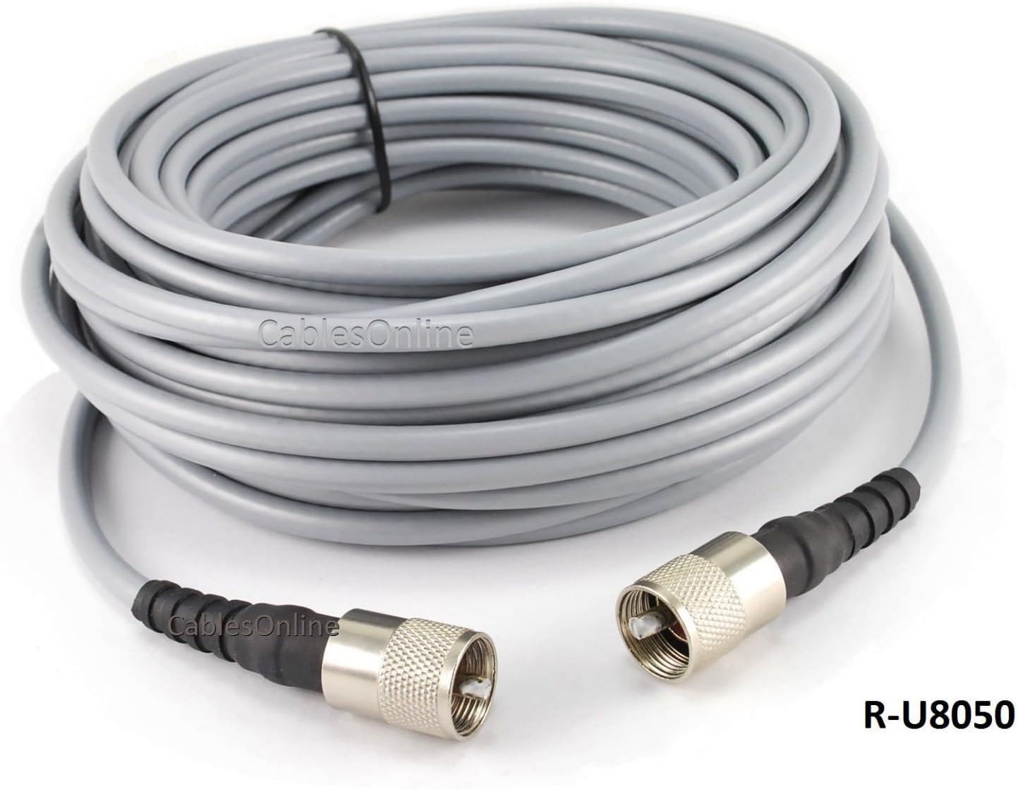 CablesOnline 50ft RG-8/U Mini Coax UHF PL-259 Male/Male Grey Antenna ...