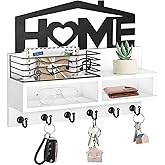 Amazon.com: VIS'V Key Holder Wall Mount, Wooden Mail and Key Organizer ...