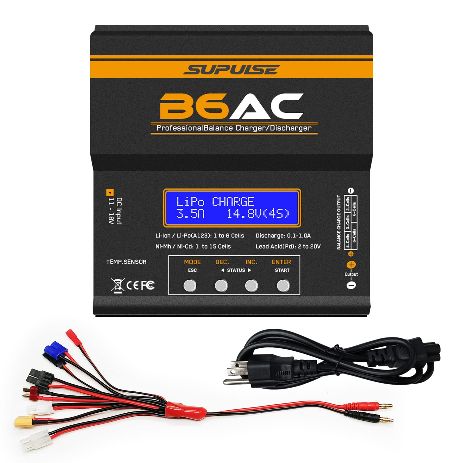 SUPULSE Lipo Battery Charger B6AC 80W Dual RC Car Charger Discharger AC DC RC Battery Charger ...