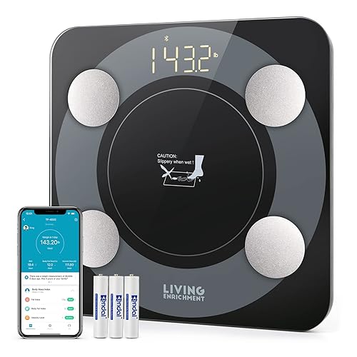 Bluetooth Scale for Body Weight, Living Enrichment Smart Body Fat ...