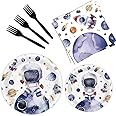 Amazon.com: 96 Pcs Space Plates And Napkins Party Supplies Space Party ...