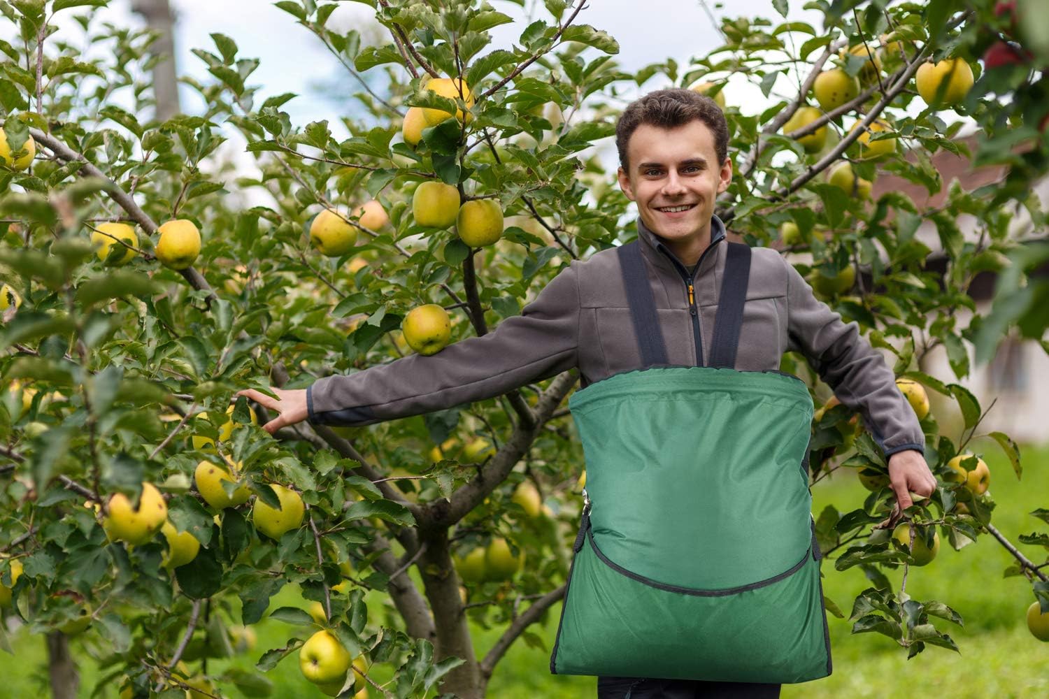 Amazon.com : HANZIUP Large Fruit Picking Bag, Adjustable Harvest Garden Apron Storage Pouch for ...