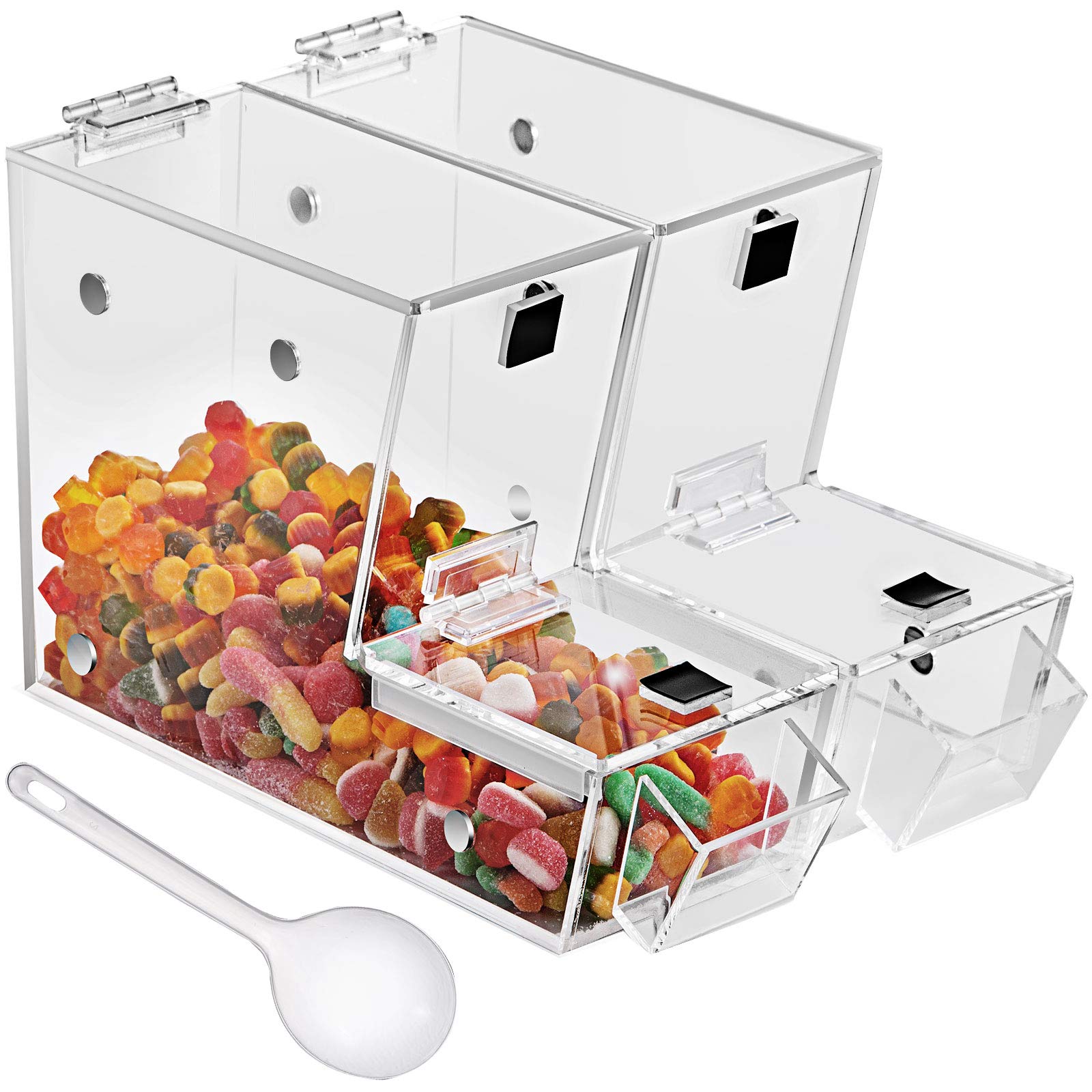 Buy VEVOR Stackable Candy Topping Dispenser, 2PCs/Set Acrylic Candy Bin ...