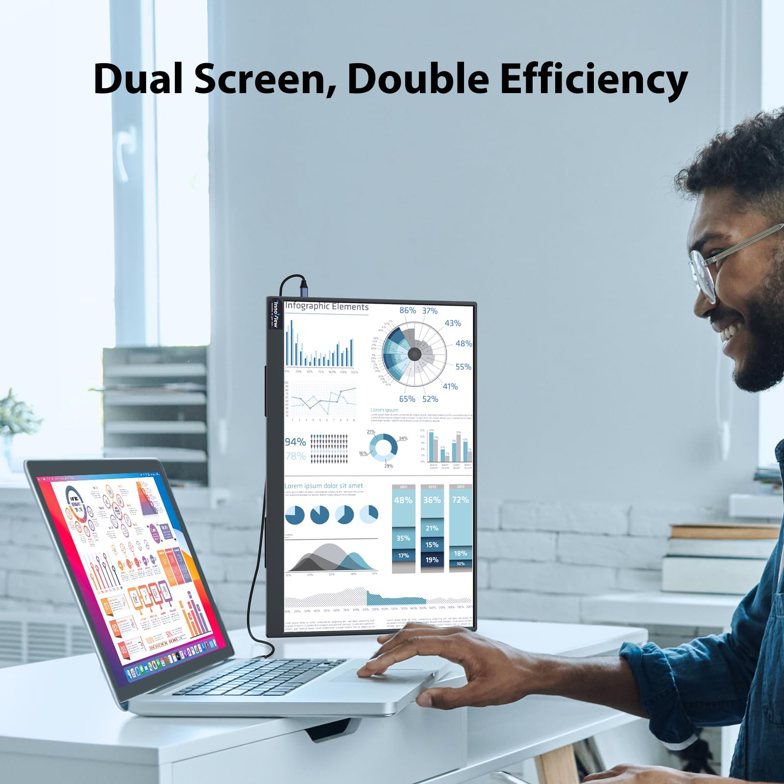 Mua Portable Monitor, 18'' 2K QHD 100% DCI-P3 Large Portable Monitor ...