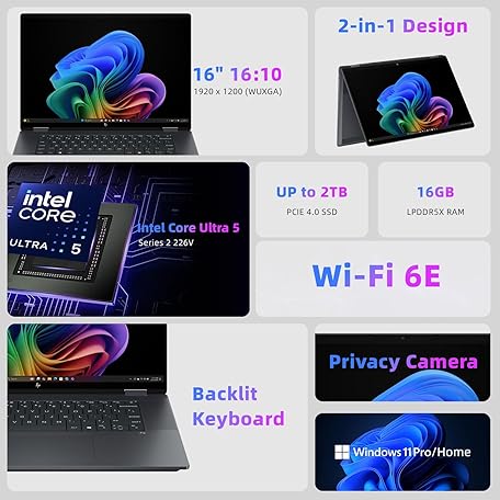Mua HP 2025 New Envy x360 2-in-1 AI Laptop, OmniBook X Flip 16" Touchscreen 2K Display, Intel ...